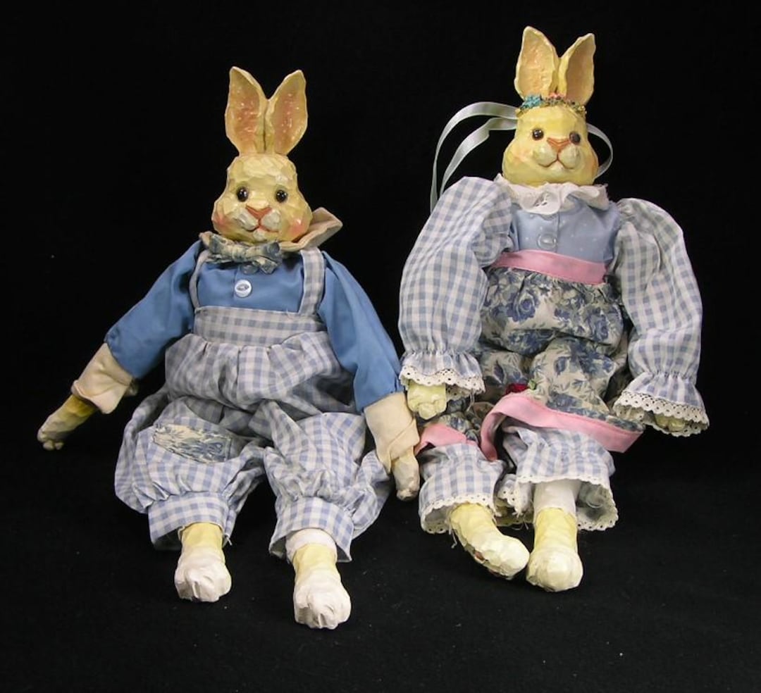 Vintage Avon Mr. and Mrs. Hopper Bunny Doll Figurines #3837 Free ...