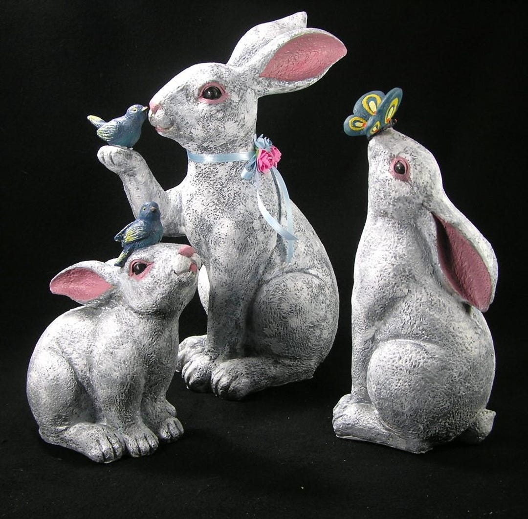 Vintage Bunny Rabbit Family Trio Easter Spring Decor #3891 Free ...