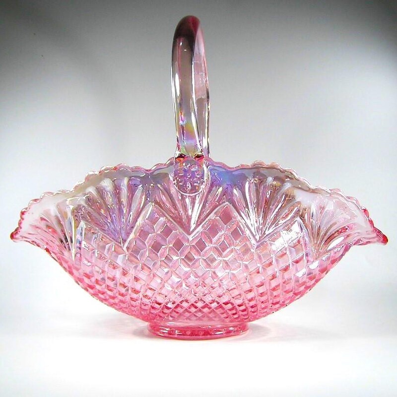 Vintage Glass Basket - Etsy