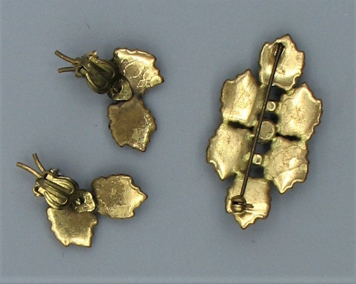 Vintage West Germany Frosted AB Rhinestone Maple Leaf Pin - Etsy