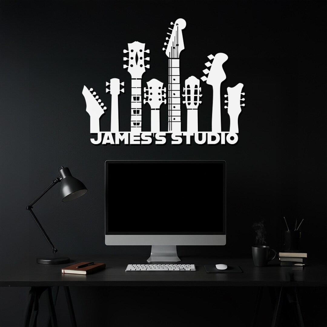 Custom Music Studio Metal Sign, Personalized Guitar Wall Art, Music ...