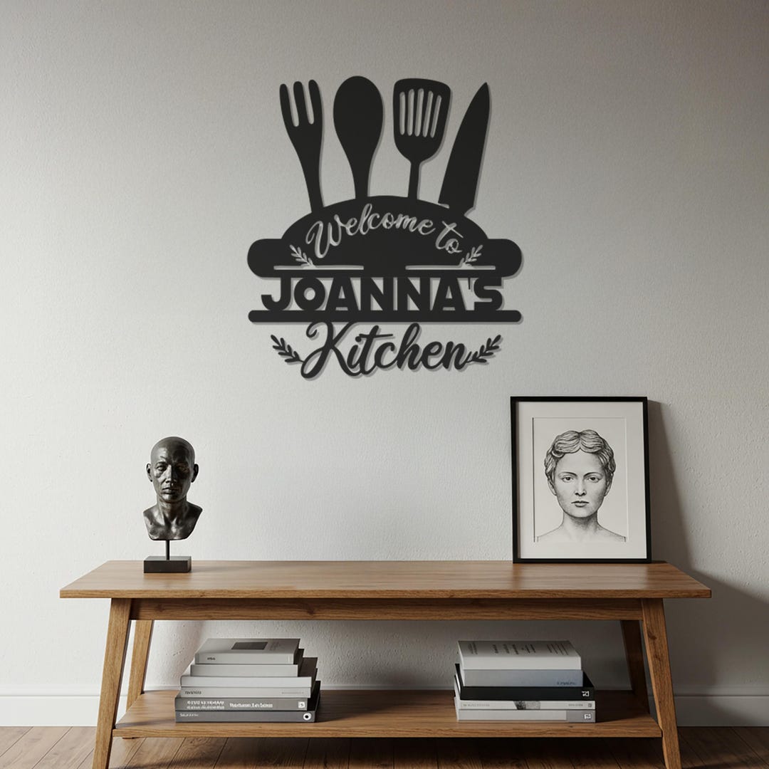 Custom Kitchen Metal Sign, Personalized Wall Art for Home, Welcome to ...