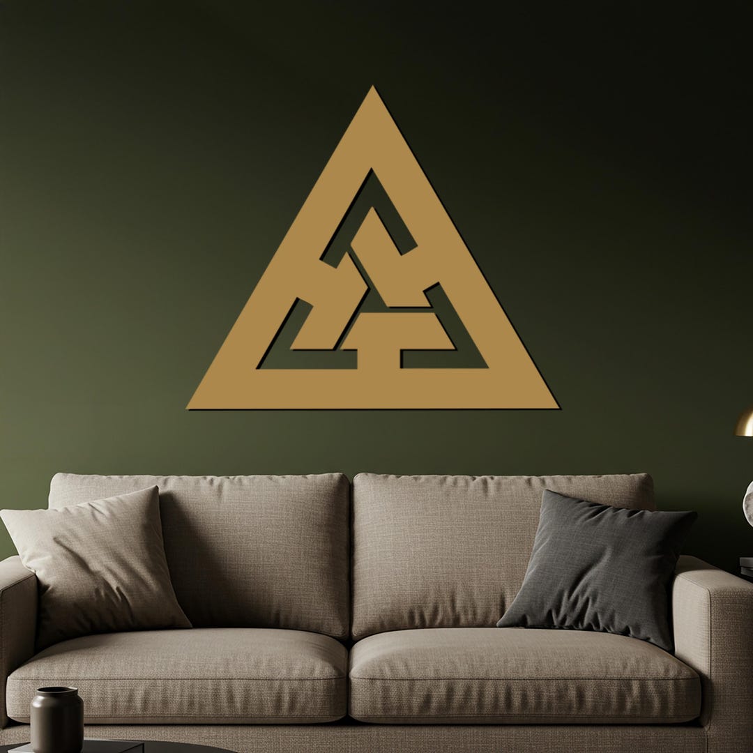 Valknut Triangle Metal Wall Art, Norse Symbol Inspired Design ...