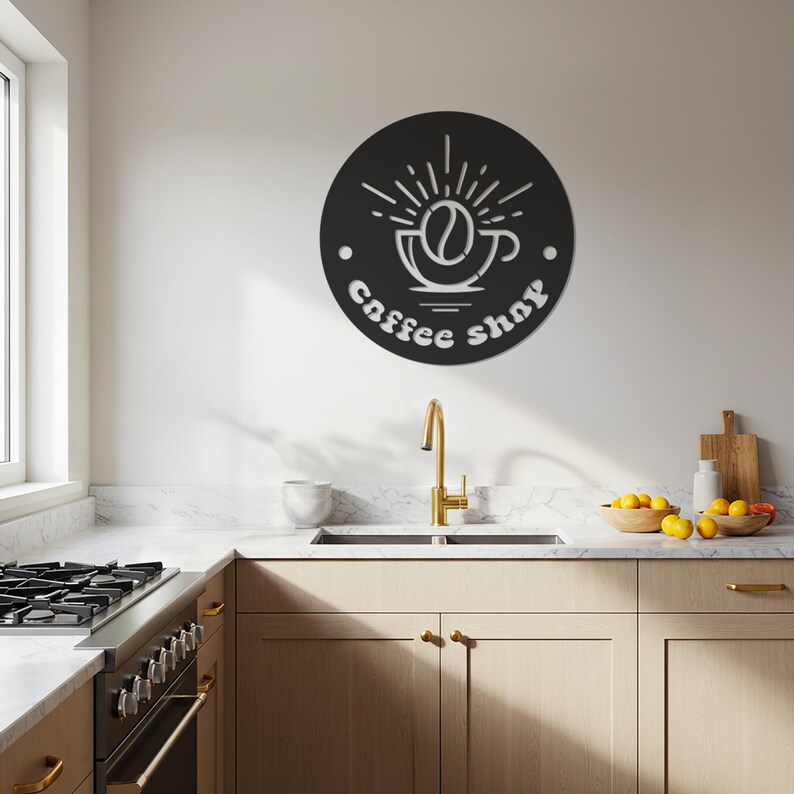 Personalized Coffee Sign, Custom Cafe Wall Decor, Metal Coffee Bar Sign ...