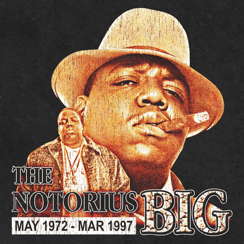 Notorius Big PNG Design Digital Download, Biggie Rap Tee Design ...