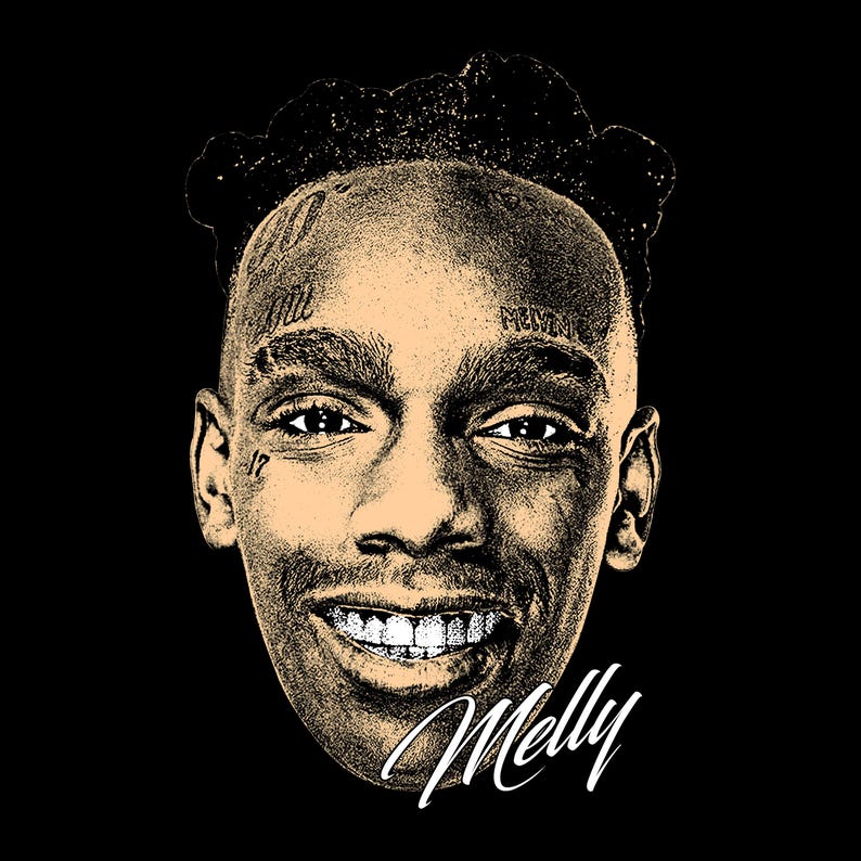 YNW Melly Png Svg Tshirt Design Digital Print - Vintage Rapper Bootleg ...