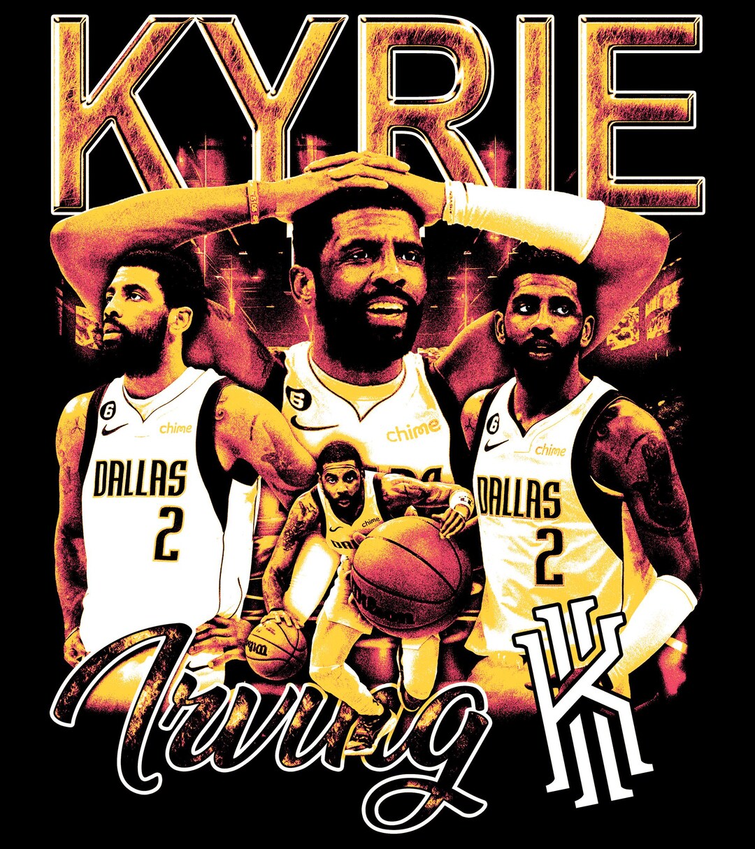 Kyrie Irving Png Svg Bootleg Tshirt Design Basketball Grunge Vintage ...