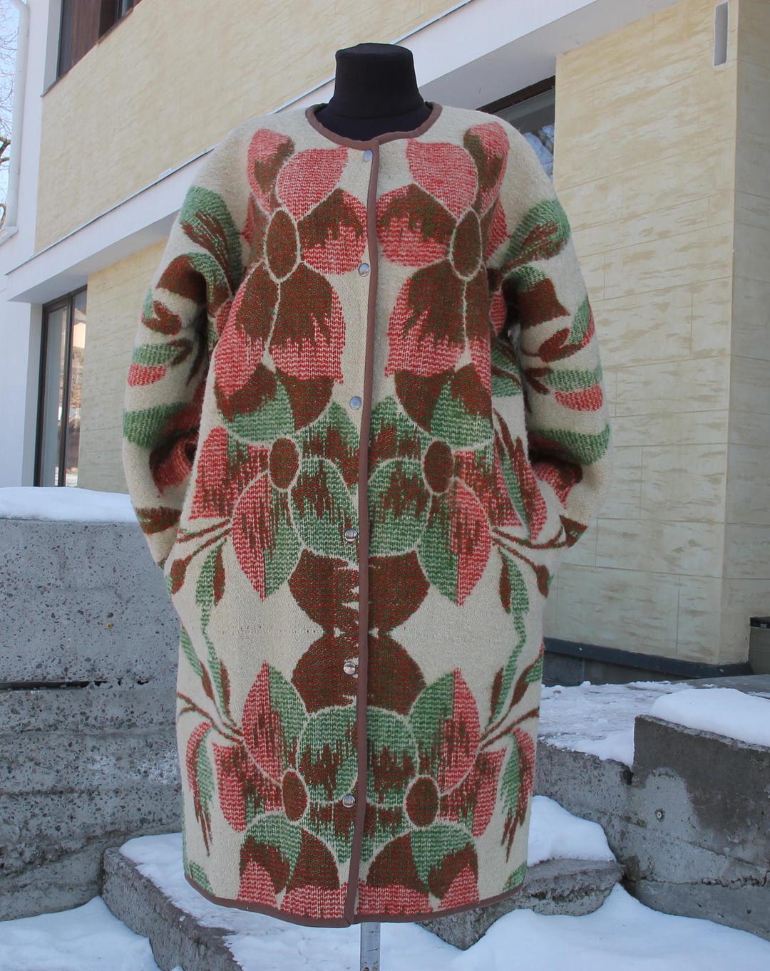 Upcycled Wool Blanket Coat, Floral Vintage Jacket (size M-L) - Etsy