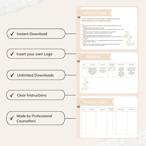 Counselling - CBT Thought Journal - Etsy