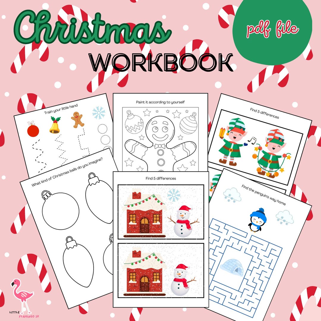 Christmas Workbook, Christmas Worksheet, Preschool Grade One Worksheets ...