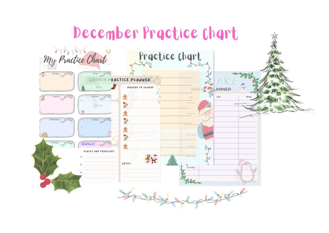 Weekly Practice Chart - Etsy
