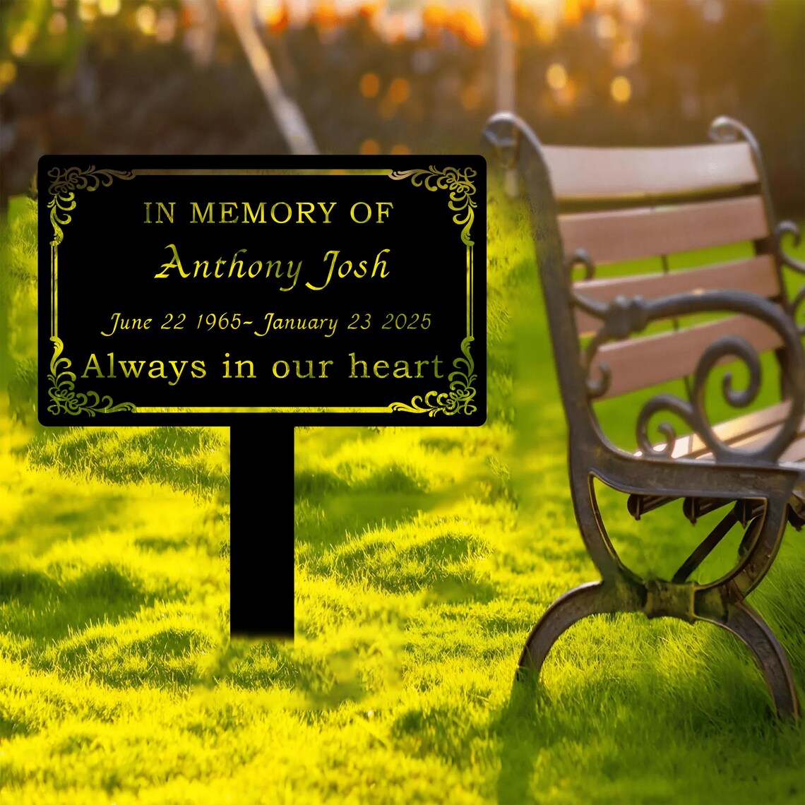 Personalized Memorial Tree Plaque With Stake Custom Tree Metal Garden ...