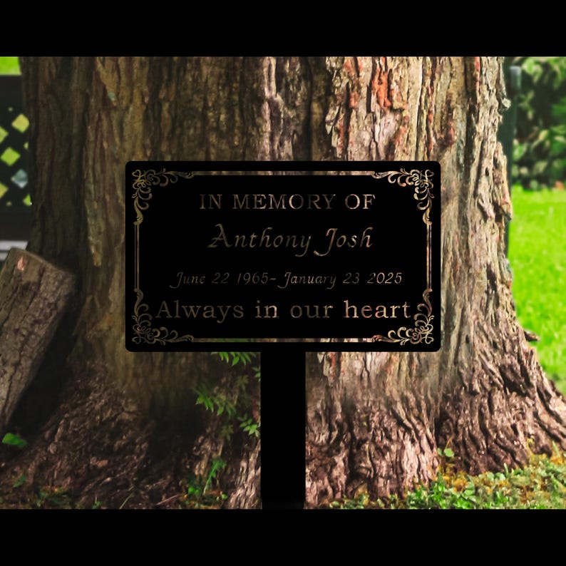 Personalized Memorial Tree Plaque With Stake Custom Tree Metal Garden ...