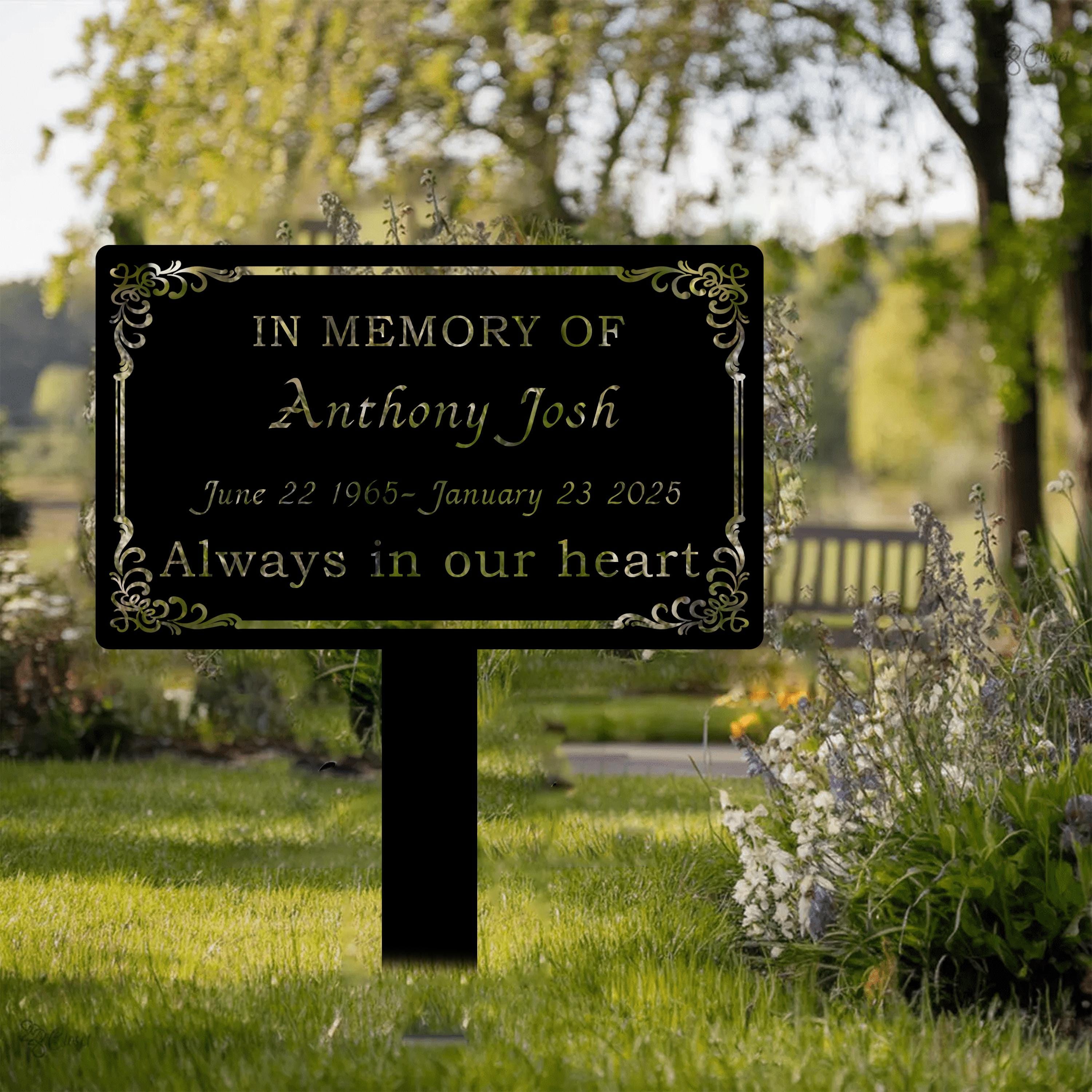 Personalized Memorial Tree Plaque With Stake Custom Tree Metal Garden ...
