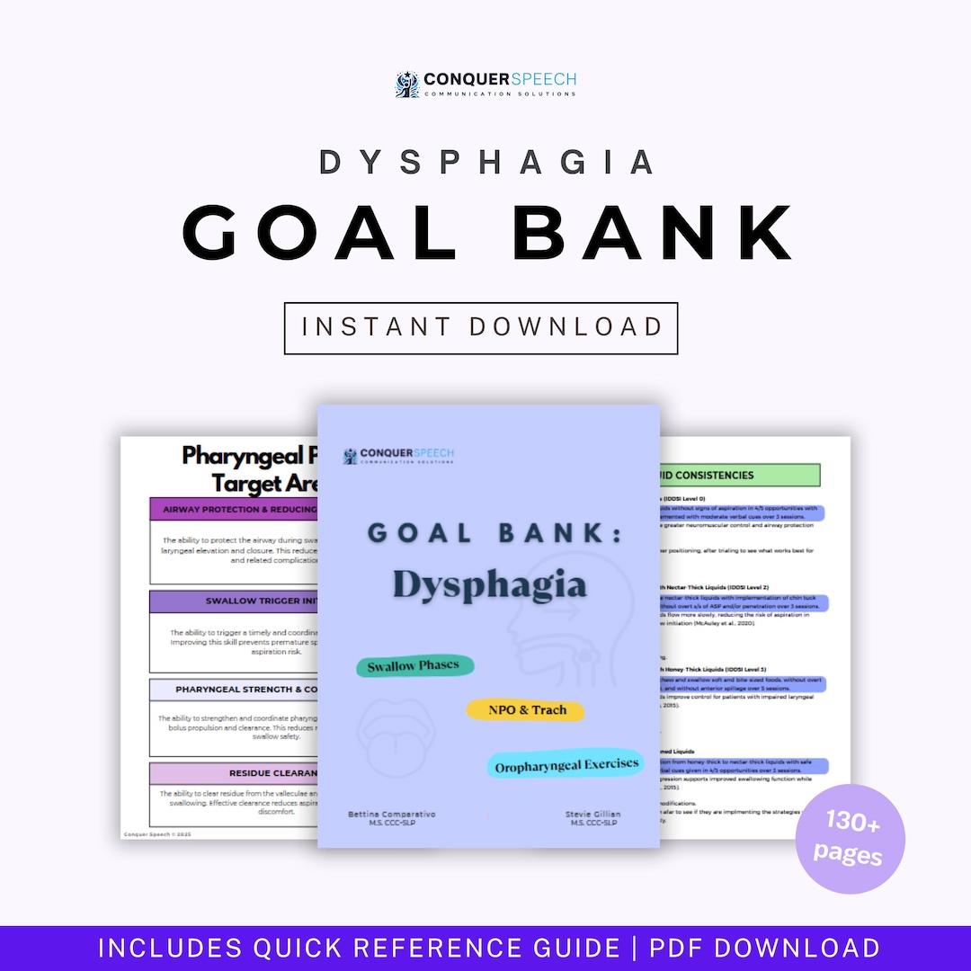 Dysphagia Swallowing Goal Bank SNF Goals Communication SLP Digital ...