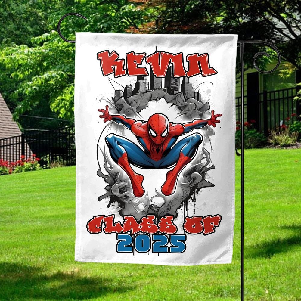 Spiderman Graduation 2025 Flag, Spider Man Class of 2025 Graduation ...