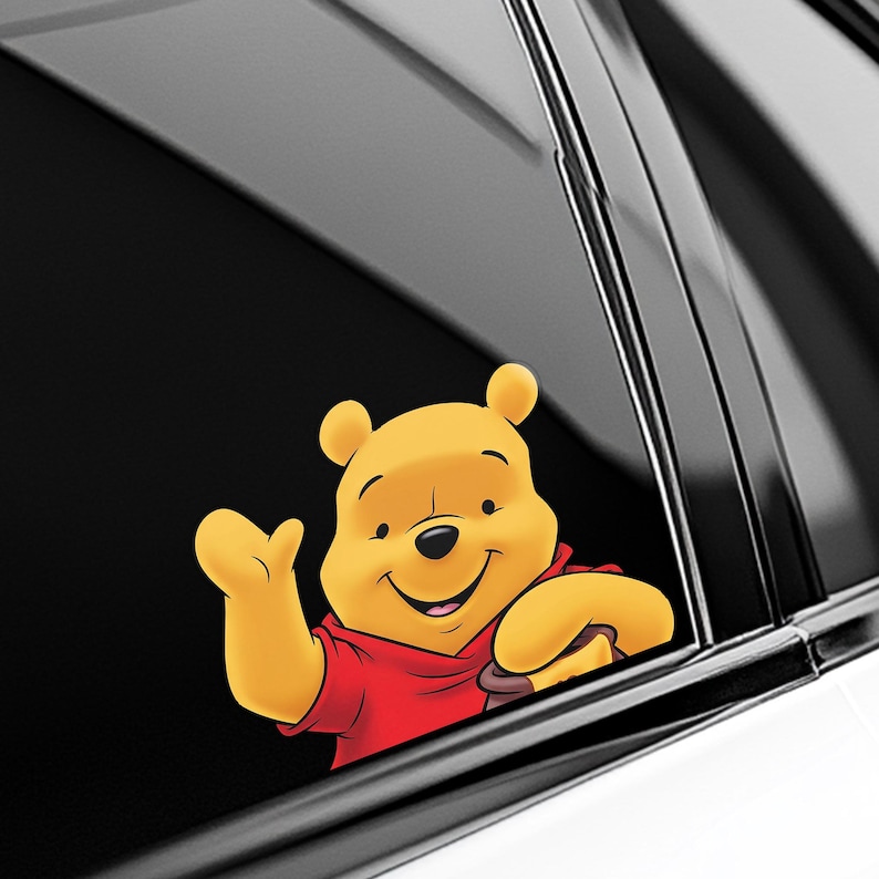 Winnie the Pooh Peeking Car Window Decal,cute Bear Peekaboo Vinyl ...