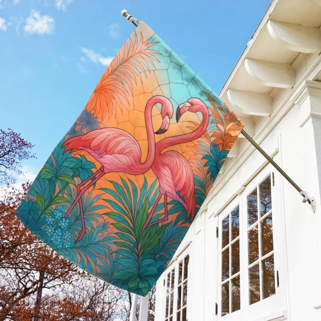Tropical Pink Flamingo Garden Flag, Summer Garden Flag, Flamingo ...