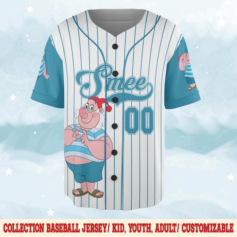 Peter Pan Mr Smee Jersey Shirt, Disney Peter Pan Baseball Jersey, Mr ...
