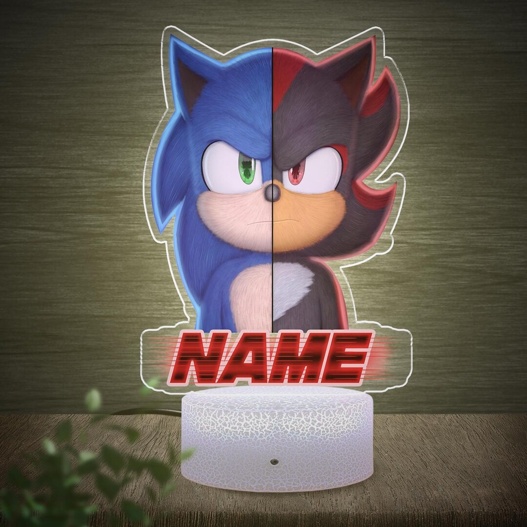 Personalized Sonic Hedgehog LED Night Light, LED Lamp, Personalized ...
