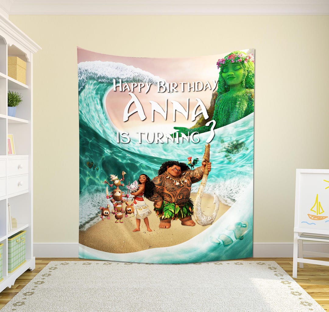 Disney Moana 2 Birthday Banner, Moana Birthday Banner, Custom Moana ...