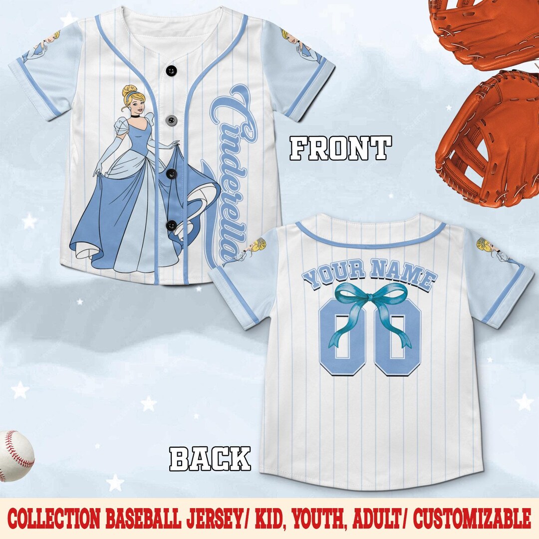 Custom Princess Cinderella Baseball Jersey,custom Name and Number ...