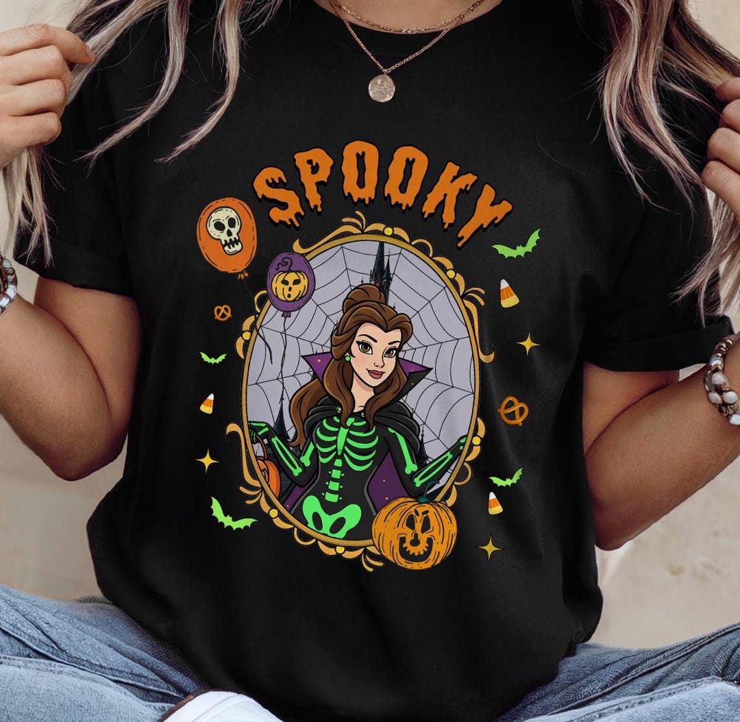 Custom Disney Princesses Skeleton Halloween Coquette Bow Shirt ...
