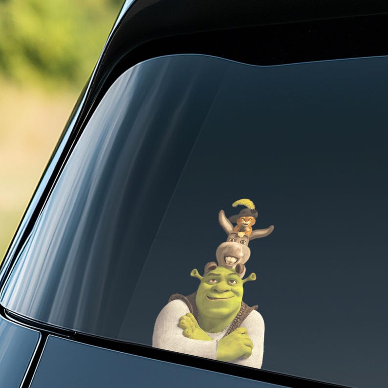 Shrek Vinyl Decal for Car Windows,funny and Cute Cartoon Shrek Stickers ...
