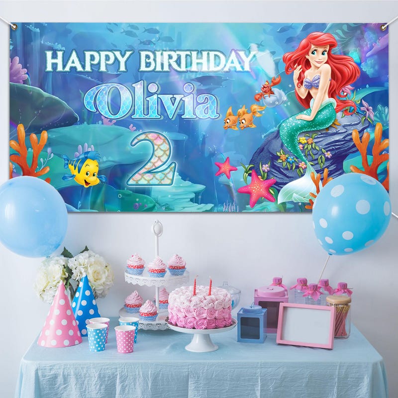 Mermaid Party Backdrop - Etsy
