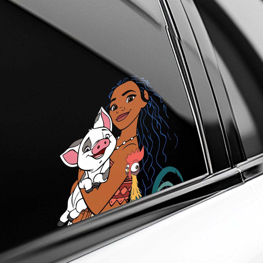 Moana Peekaboo Peeker Peeking Car Window Decals, Bumper Waterproof ...