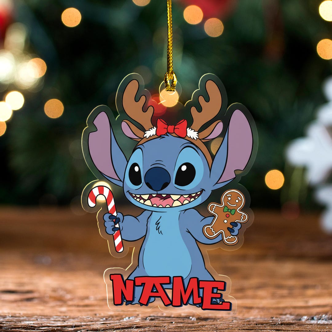 Personalized Disney Stitch Christmas Ornament, Disney Family Christmas ...