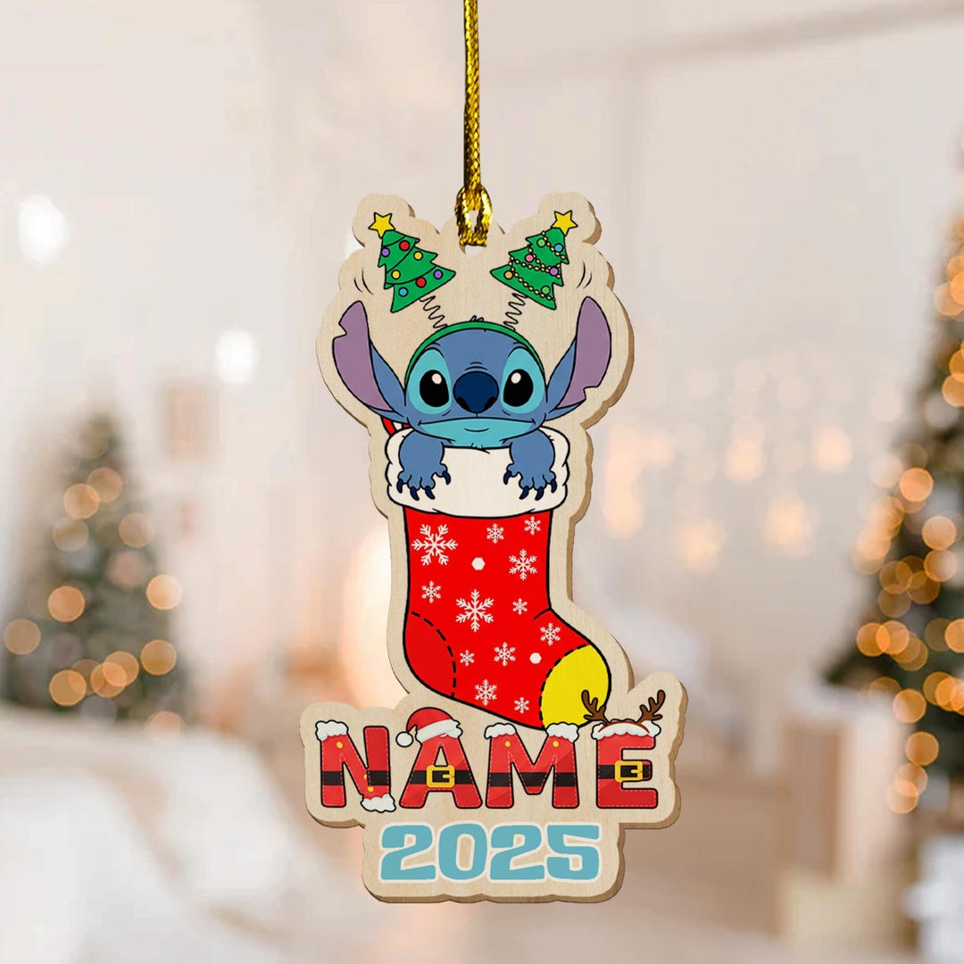 Custom Disney Stitch Christmas Ornament, Disney Family Christmas Tree ...