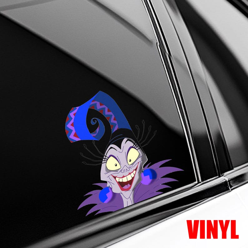 Evil Yzma Cat Peeker Sticker – Disney Villain Yzma Peeking Vinyl Decal ...