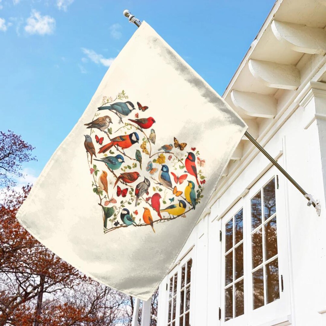 Bird Nerd Flag, Flag for Bird Lover, House Banner, Outdoor Decor, Bird ...