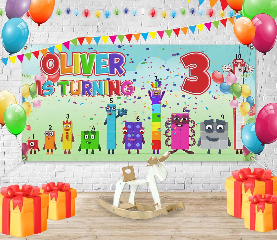 Numberblocks Birthday Backdrop, Numberblocks Birthday Banner ...