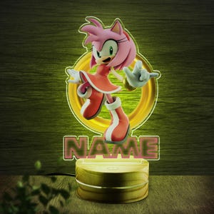 Sonic Amy Rose Led Night Light - Etsy