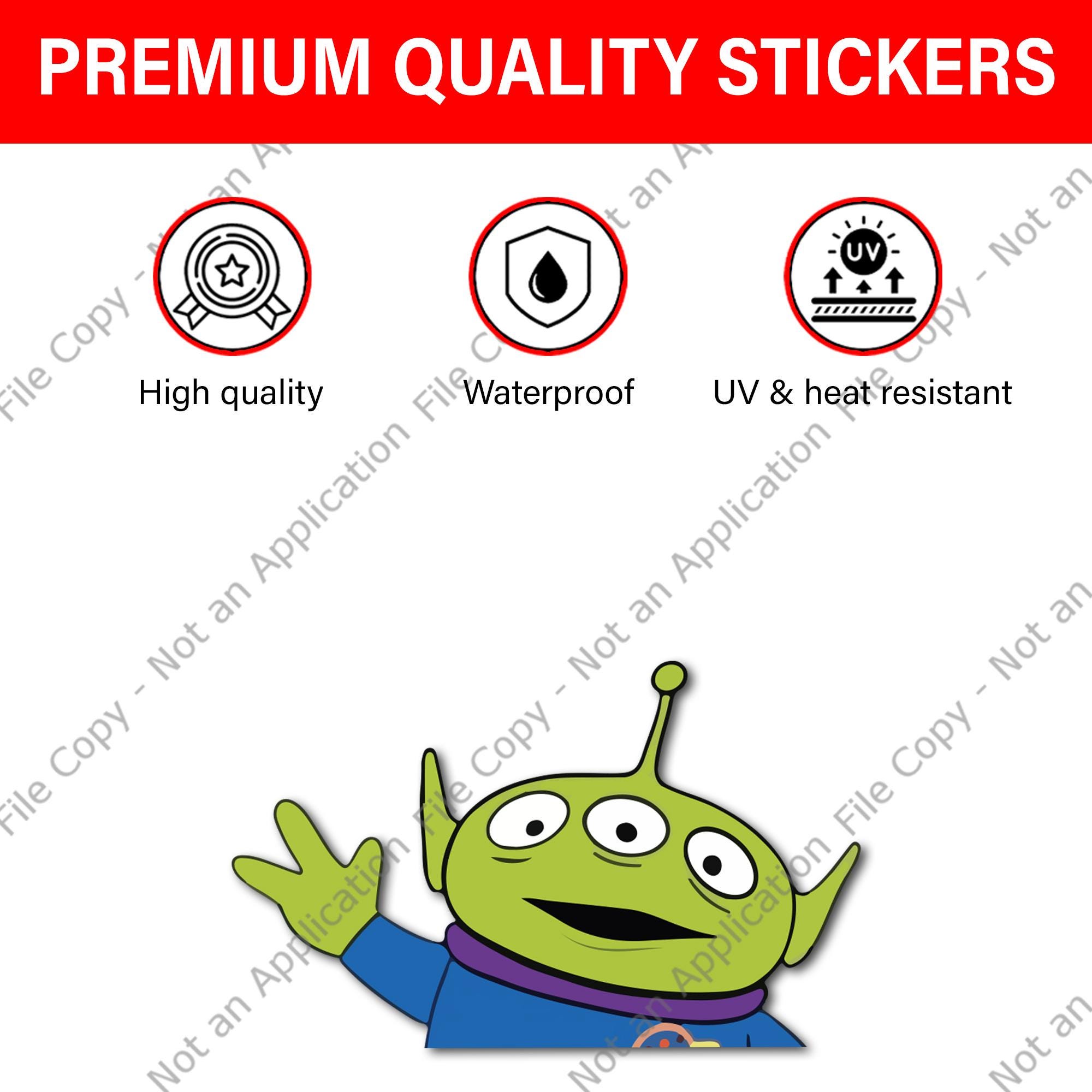 Toy Story Alien Peeker Car Decal, Pixar Peekaboo Window Bumper Vinyl ...