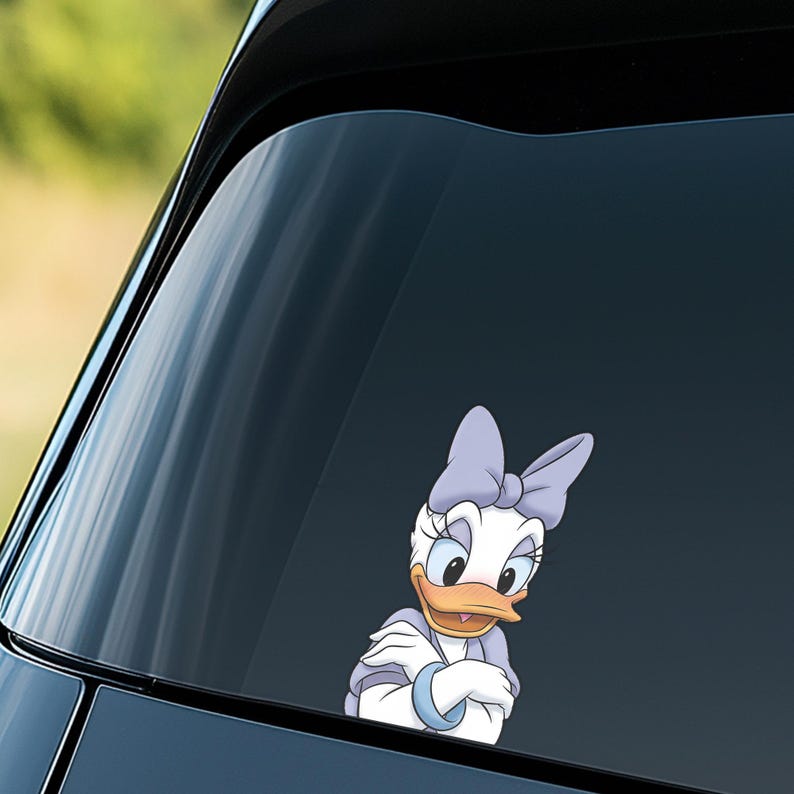 Disney Daisy Duck Peekaboo Peeker Peeking Car Window Decals, Bumper ...