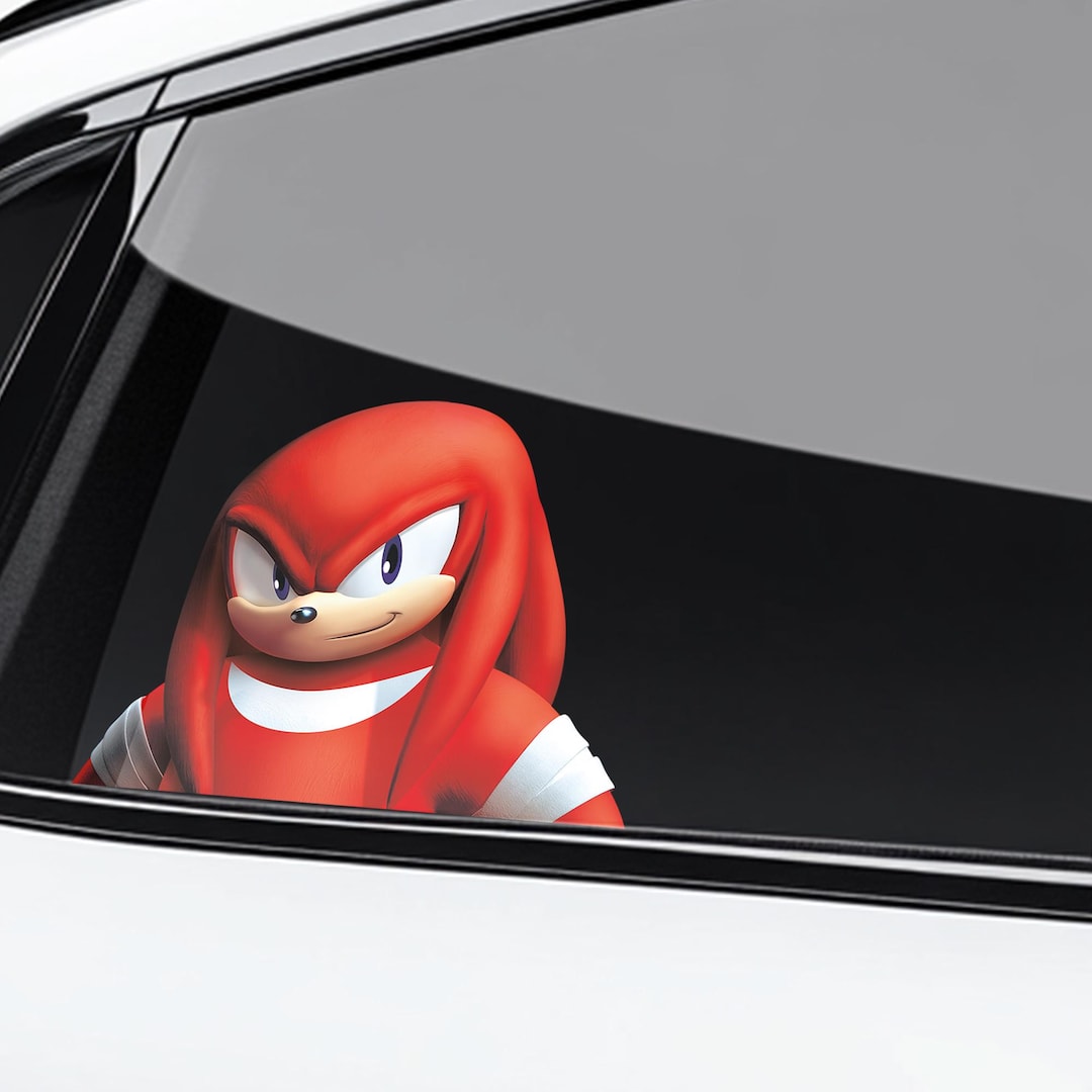 Knuckles Peeker Peekaboo Sticker, Video Game Car Decal, Cool Hedgehog ...