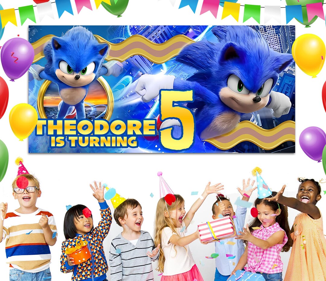 Sonic Birthday Party Backdrop, Sonic Hedgehog Birthday Banner, Custom ...