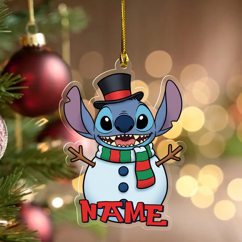 Personalized Disney Stitch Christmas Ornament, Disney Family Christmas ...
