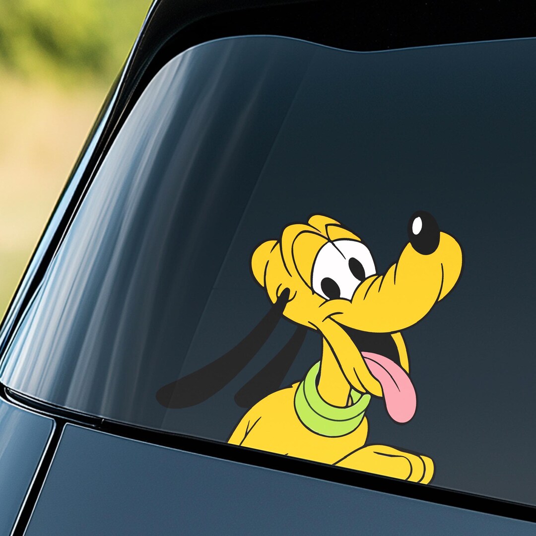 Cute Disney Pluto the Dog Peeker Peeking Car Decals Wall Decor Cartoon ...