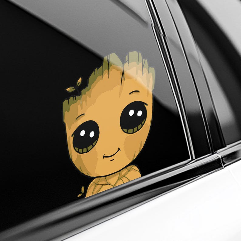 Baby Groot Peeking Peeker Sticker,car Vinyl Decal, Window Sticker,cute ...