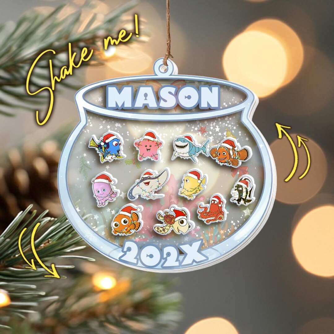 Personalized Disney Finding Nemo Shaker Ornament, Disney Ocean ...