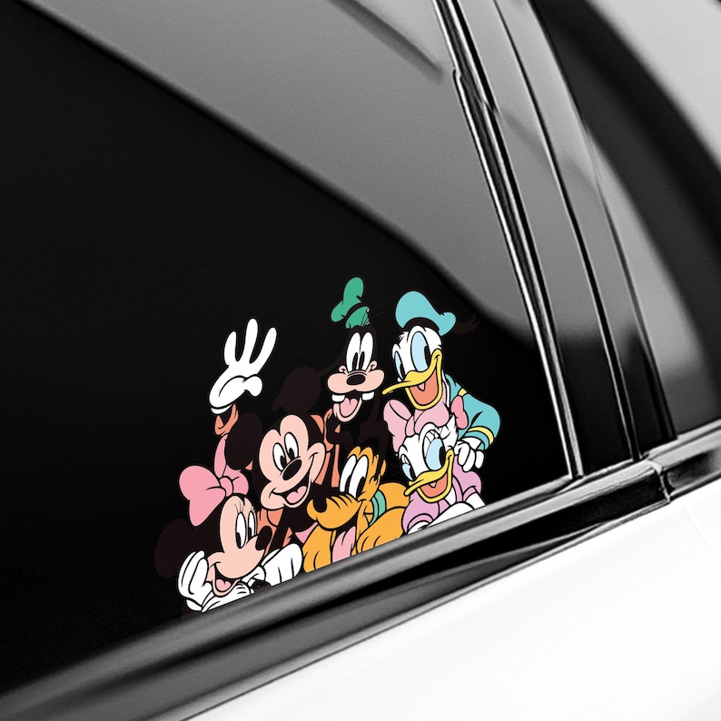 Mickey and Friend Peeking Peek Peekabo Peekers Bumper Window Vinyl ...