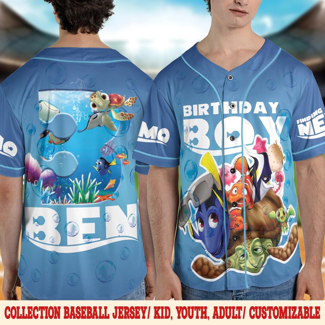 Personalize Disney Finding Nemo Baseball Jersey, Custom Nemo and Dory ...