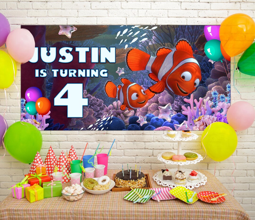 Custom Disney Finding Nemo Birthday Backdrop, Finding Nemo ...