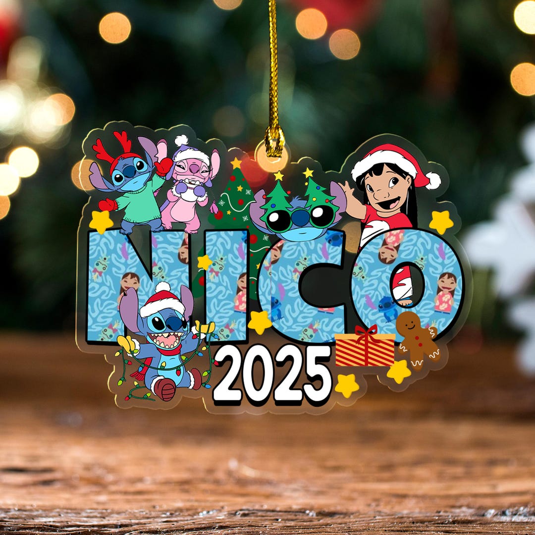 Disney Stitch Christmas Ornament, Disney Family Christmas Tree Hanging ...