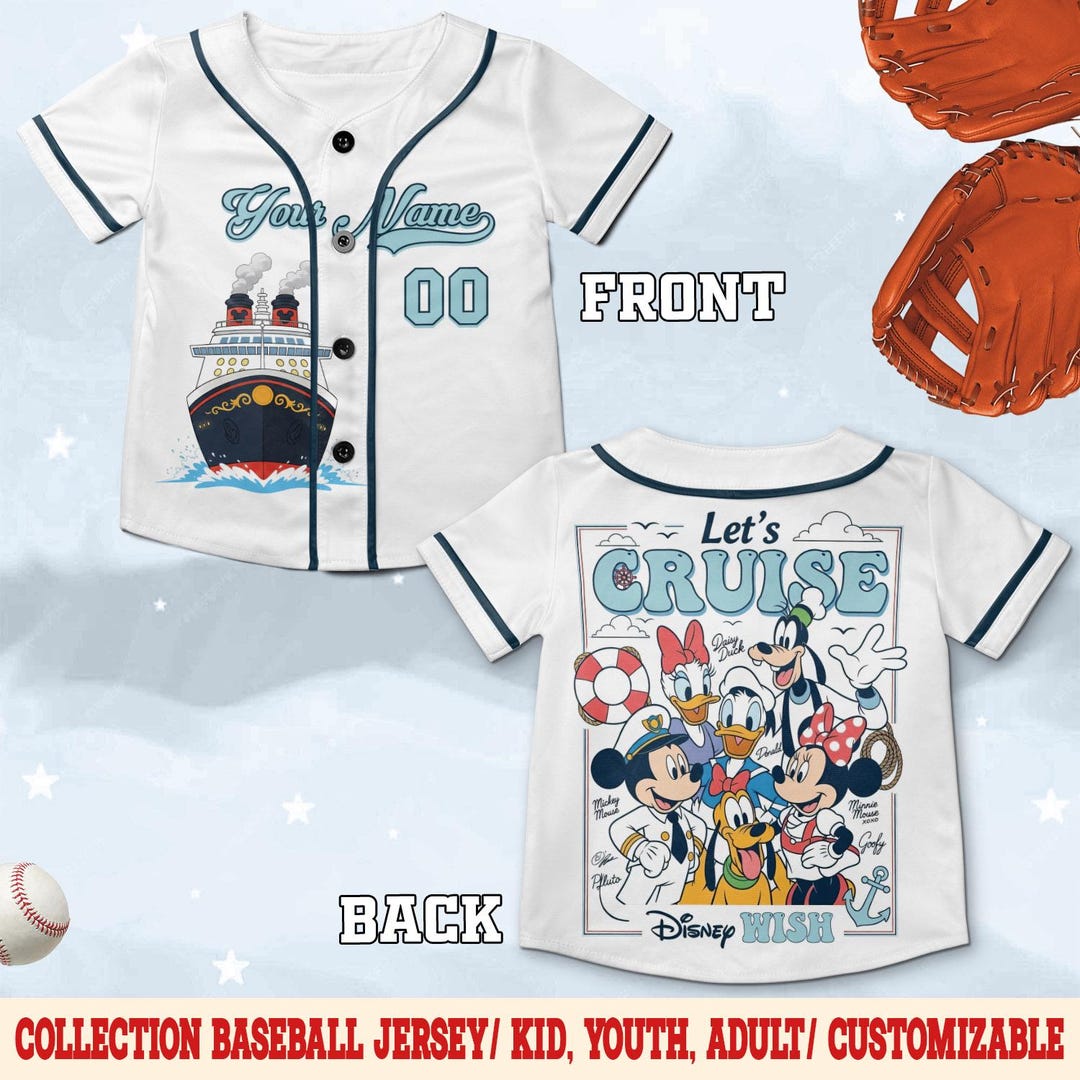 Personalized Disney Cruise Baseball Jersey, Mickey and Friends Disney ...