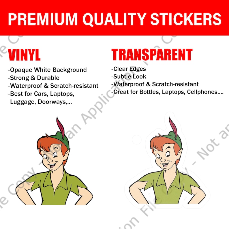 Peter Pan Peeker Peeking Car Window Decals - Bumper Waterproof Vinyl ...